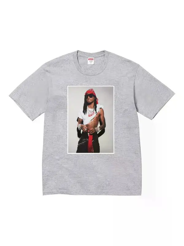Supreme Playboi Carti Graphic Ptint T-shirt - Grey