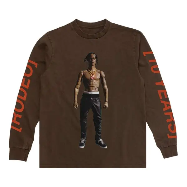 CACTUS JACK BY TRAVIS SCOTT Rodeo 10 Years Action Figure Longsleeve - Brown
