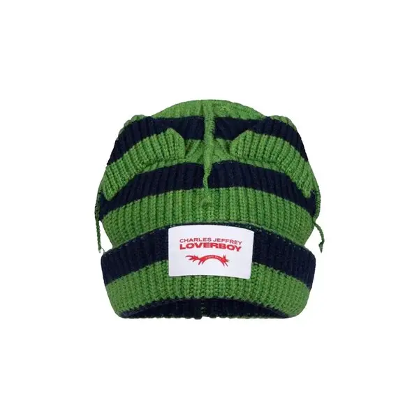 CHARLES JEFFREY Supersized Chunky Ears Beanie - Green