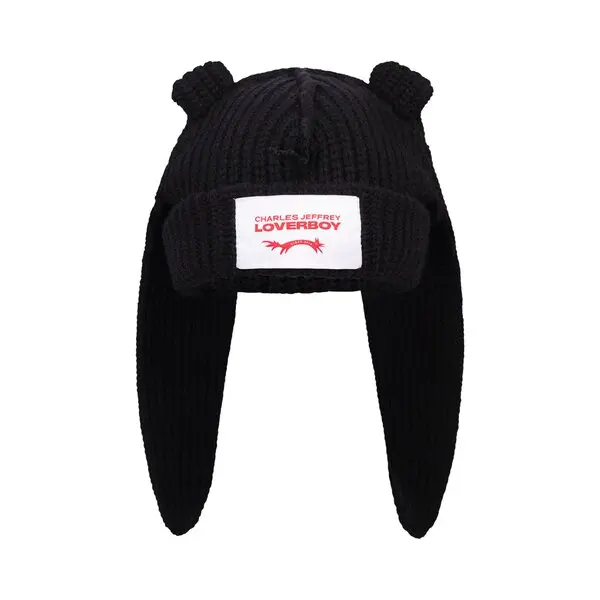 CHARLES JEFFREY Chunky Rabbit Beanie - Black