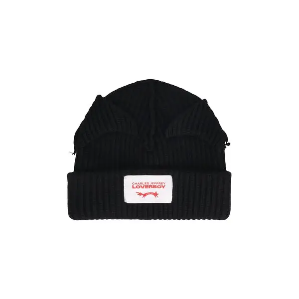 CHARLES JEFFREY Supersized Chunky Ears Beanie - Black