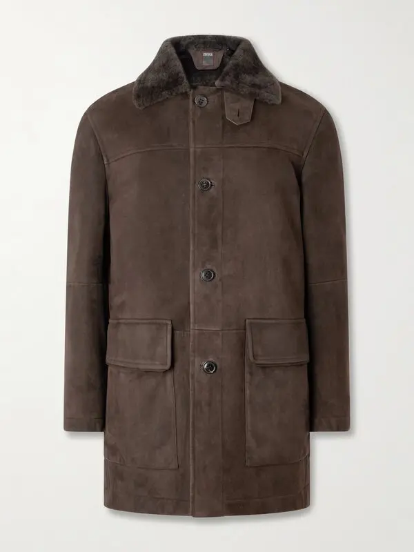 Zegna Shearling Coat - Brown