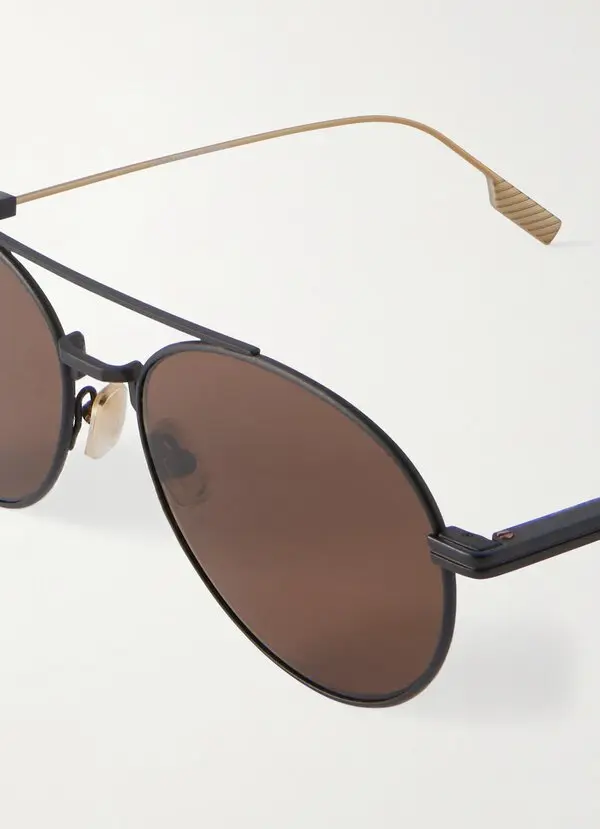 Zegna Aviator-style Titanium Sunglasses