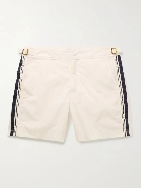Orlebar Brown Bulldog Straight-leg Mid-length Printed Swim Shorts - Neutrals