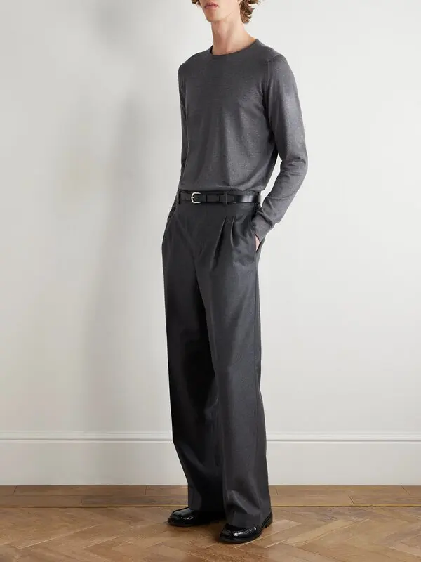 John Smedley Hatfield Sea Island Cotton Sweater - Gray