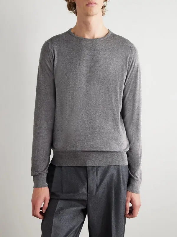 John Smedley Hatfield Sea Island Cotton Sweater - Gray