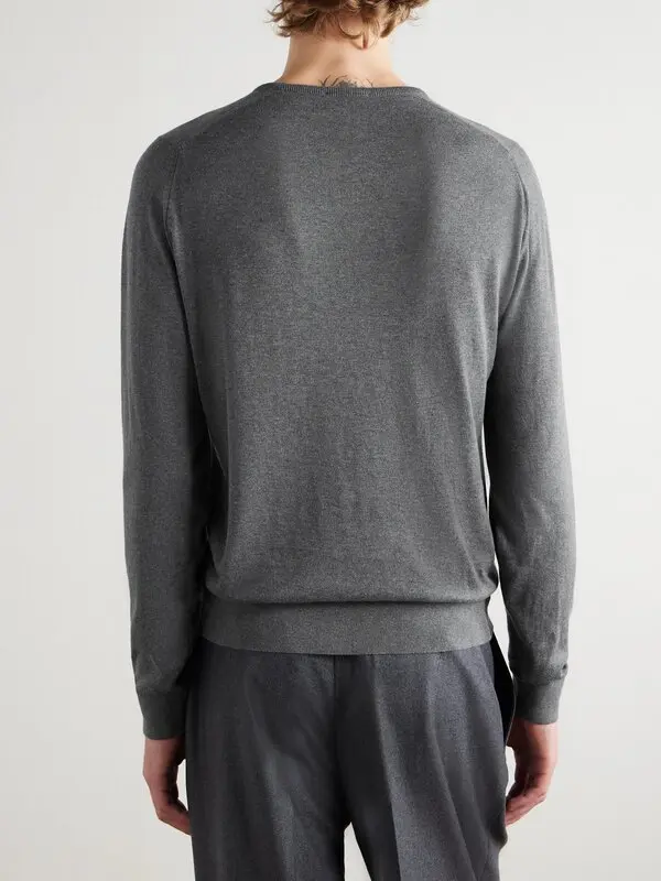 John Smedley Hatfield Sea Island Cotton Sweater - Gray