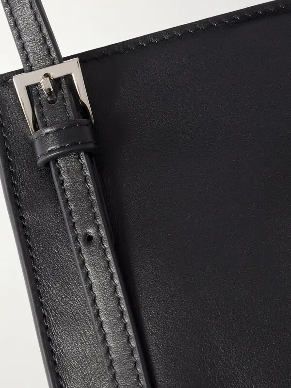 ST. AGNI 90s Leather Shoulder Bag - Black