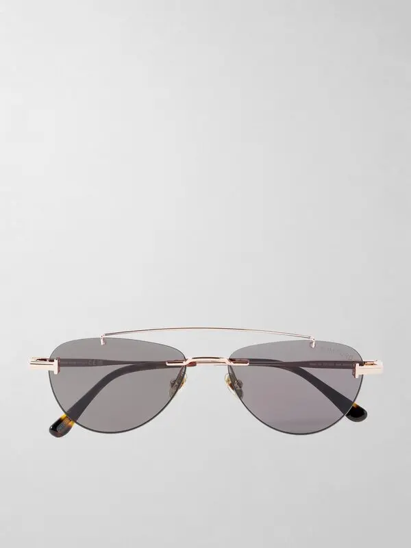 TOM FORD Astor Rimless Aviator-style Sunglasses - Rose Gold