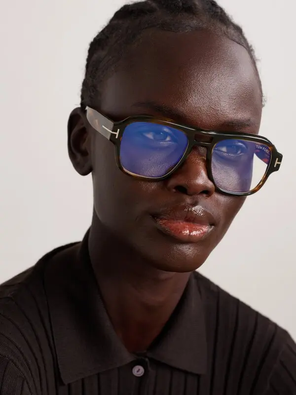 TOM FORD Aviator-style Acetate Optical Glasses
