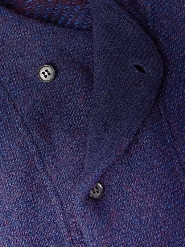 Blue Blue Japan Intarsia Wool-blend Cardigan - Navy