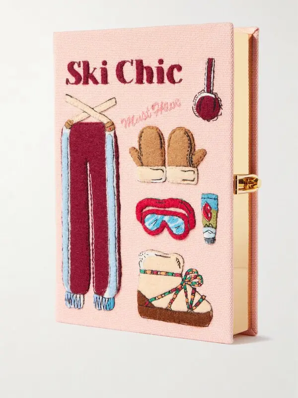 OLYMPIA LE-TAN Ski Chic Appliquéd Clutch - Pink