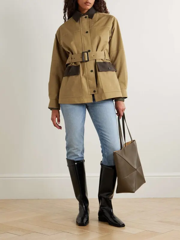Purdey Lexham Belted Coated-cotton Jacket - Army Green