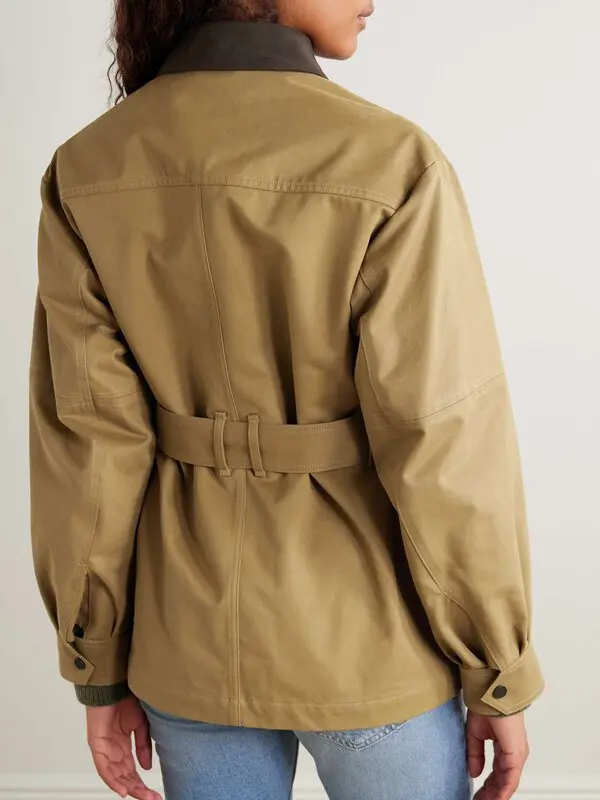 Purdey Lexham Belted Coated-cotton Jacket - Army Green