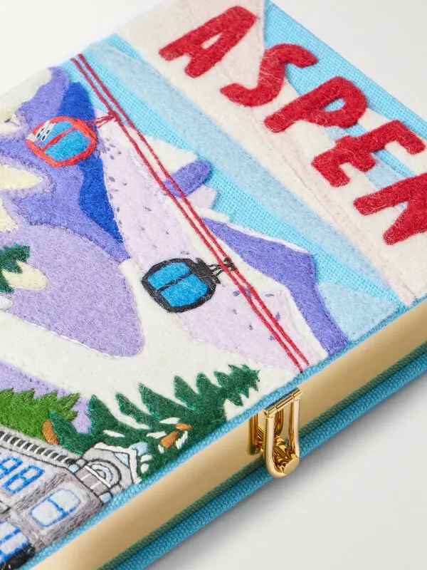 OLYMPIA LE-TAN Aspen Embroidered Canvas Clutch