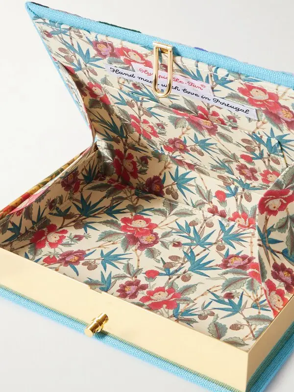 OLYMPIA LE-TAN Aspen Embroidered Canvas Clutch