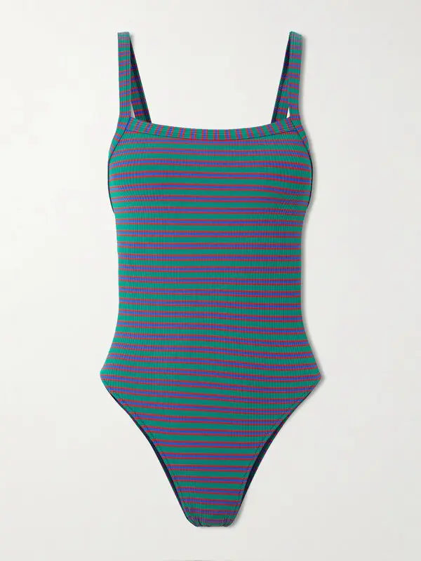 LIDO Trentanove Striped Ribbed Swimsuit - Green