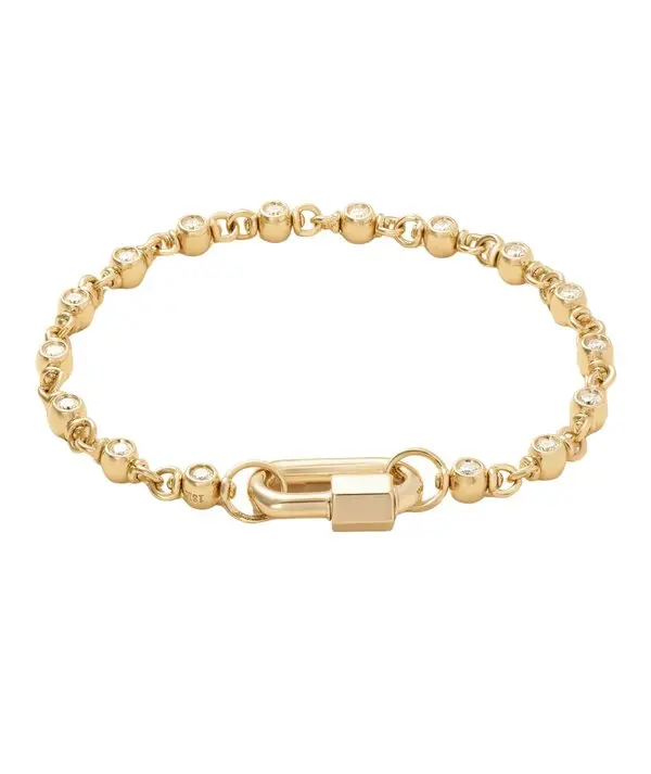MARLA AARON Chubby Babylock + Small Canned Chain 18-karat Diamond Bracelet - Gold