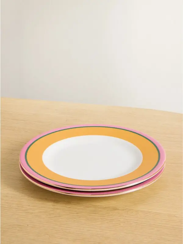 La DoubleJ Set Of Two Dinner Plates - Yellow
