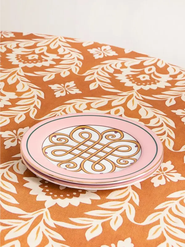 La DoubleJ Set Of Two 20cm Printed Porcelain Dessert Plates - Pink