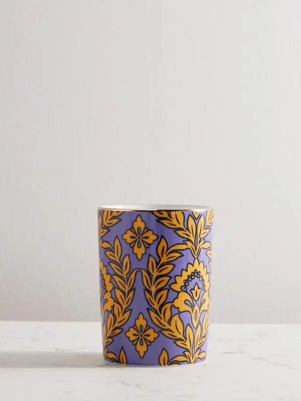 La DoubleJ Gold-plated Printed Porcelain Cup - Purple