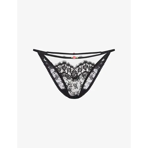 Agent Provocateur Clarissa Tanga Lace Briefs Xxl - Black