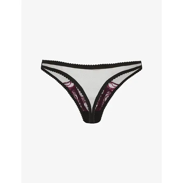 Agent Provocateur Rozlyn Mesh And Lace Thong Xxl