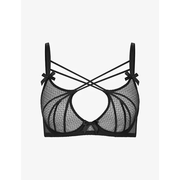 Agent Provocateur Nicki High-neck Underwired Mesh Bra - Black