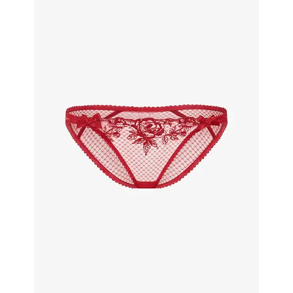 Agent Provocateur Rosia Lace Briefs - Burgundy