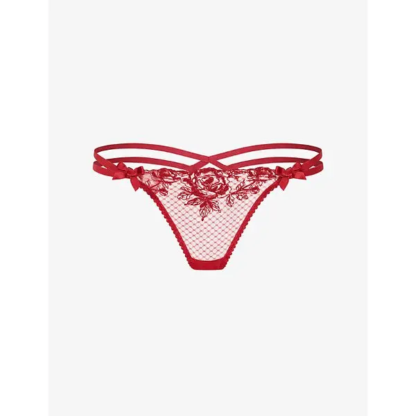 Agent Provocateur Rosa G-string Lace Thong Xxl - Burgundy