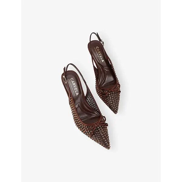 Carvela Positano Vinyl Mesh Slingback Heels