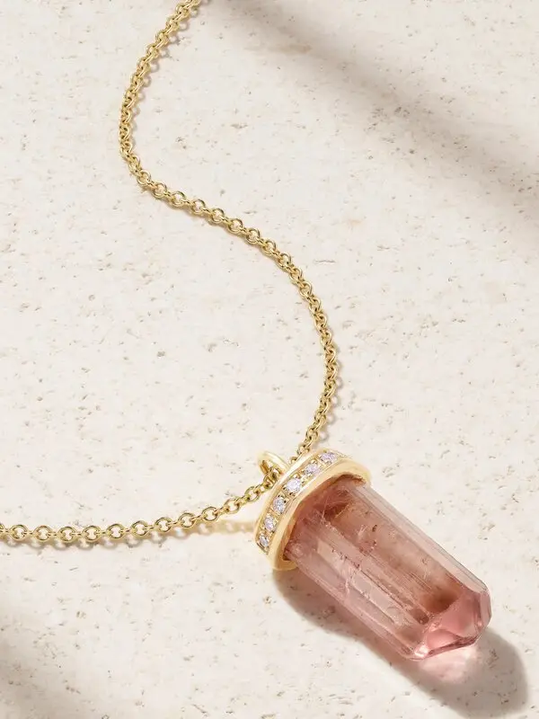 Jia Jia Gold, Tourmaline And Diamond Necklace - Pink