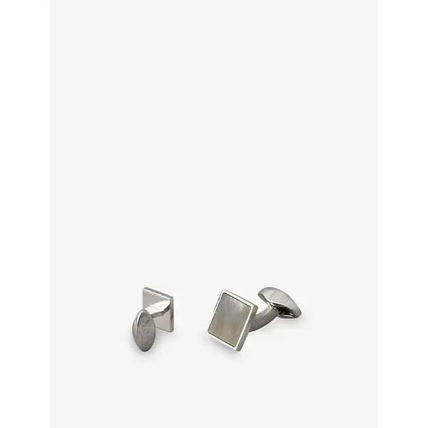 Eton Square Brass And Mother Of Pearl Cufflinks - White