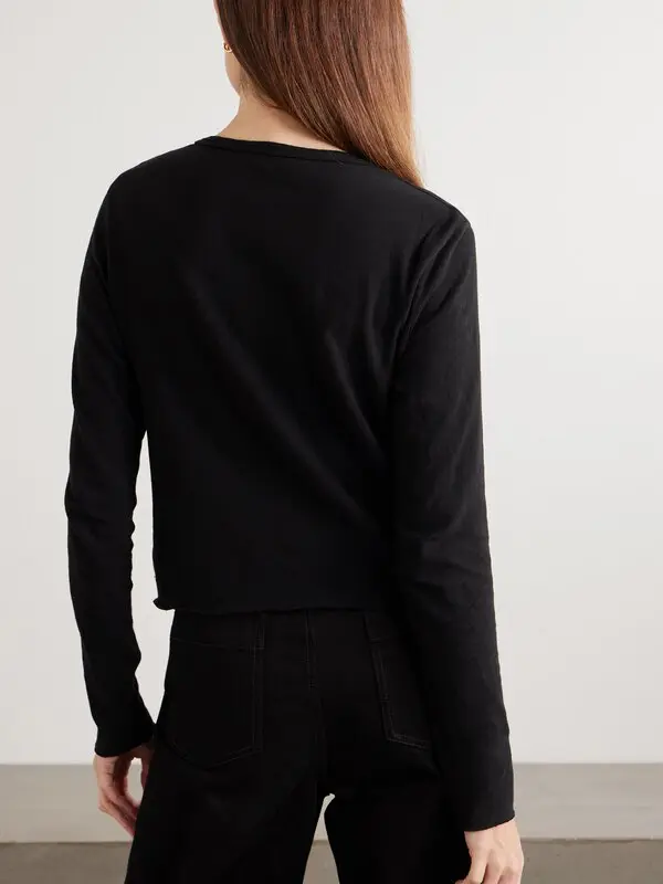 JAMES PERSE Slub Cotton-jersey Henley Top