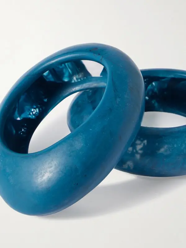 Dinosaur Designs Rock Medium Set Of Two Resin Bangles - Blue