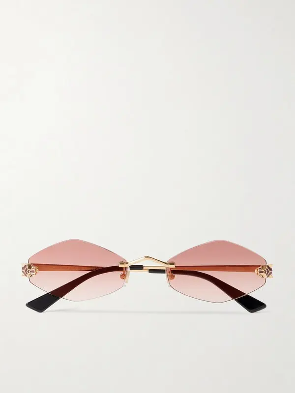 CARTIER Panthère Hexagon-frame Sunglasses - Gold