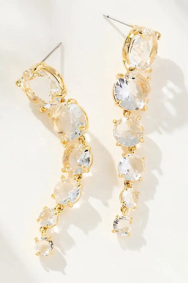 Anthropologie Crystal Drop Earrings - Clear