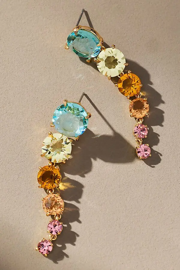 Anthropologie Crystal Drop Earrings - Sky