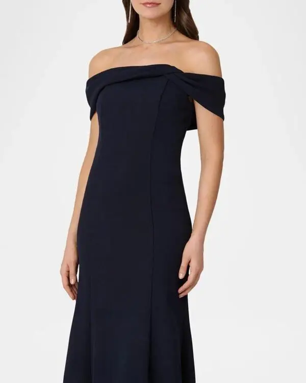 Shoshanna Flores Off-the-shoulder Gown
