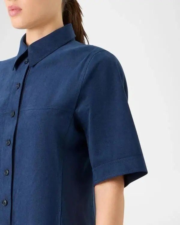 Akris Techno Ultrasuede Mini Polo Shirtdress