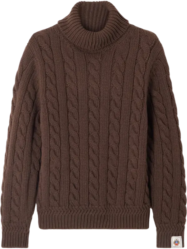 Bally Cable-knit Wool Turtleneck Sweater