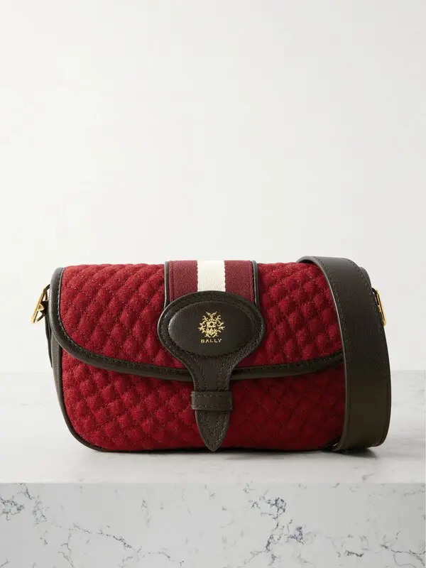 Bally Quilted Wool-bouclé Shoulder Bag