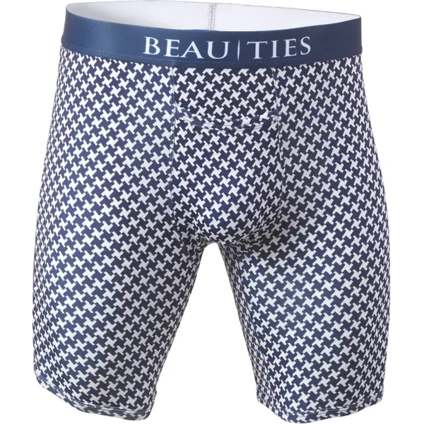 BEAU TIES OF VERMONT Athletic Boxers - Houndstooth Navy