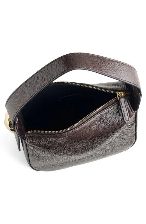 Madewell The Sculpted Metal Wristlet Bag - Espresso Bean