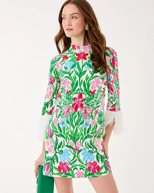 Lilly Pulitzer Agnes Skirted Shift Romper - Multi Glowing Gardens Engineered Romper
