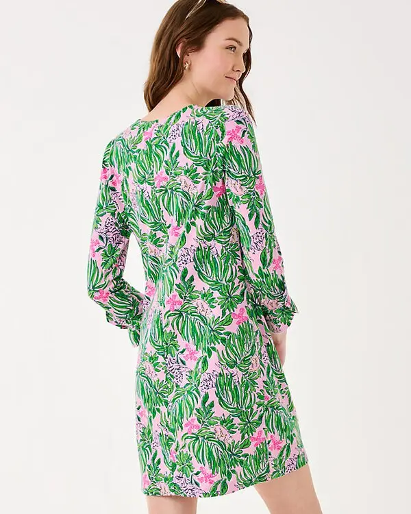Lilly Pulitzer Nichole 3/4 Sleeve Dress - Conch Shell Pink Roaring With Joy  | Editorialist