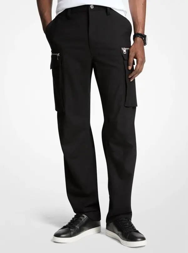 Michael Kors Stretch Wool Cargo Pants - Black