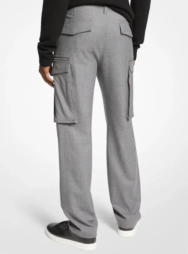 Michael Kors Stretch Wool Cargo Pants - Grey