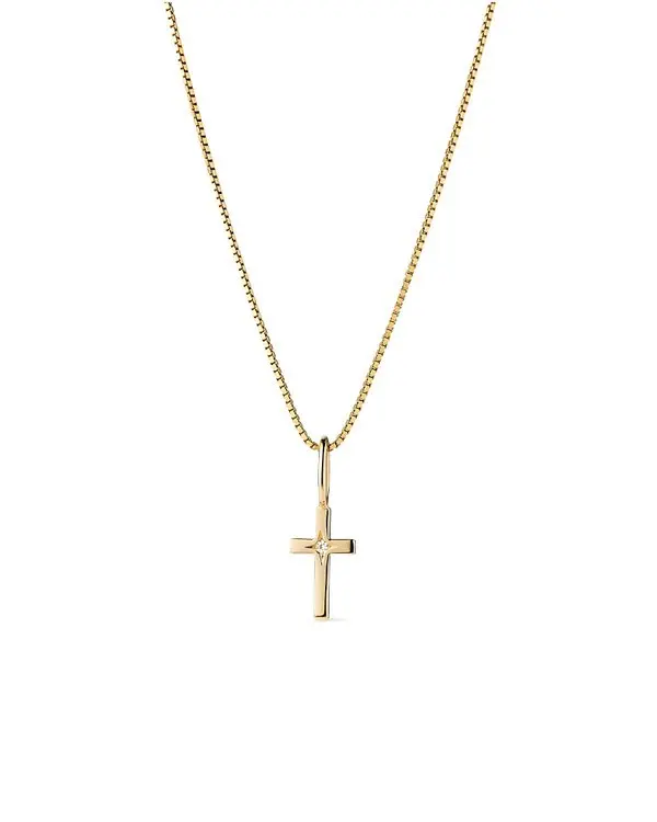ANA LUISA Solid Cross Necklace With Lab Grown Diamond - Gold