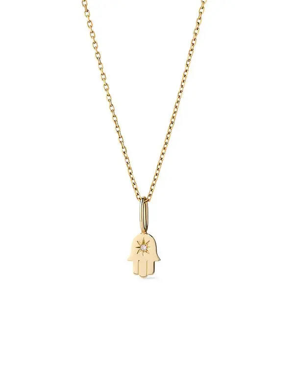 ANA LUISA Solid Yellow Hamsa Diamond Necklace - Gold
